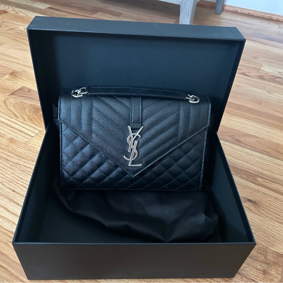 Yves Saint Laurent | Bags | Ysl Envelope Medium In Quilted Grain De ...
